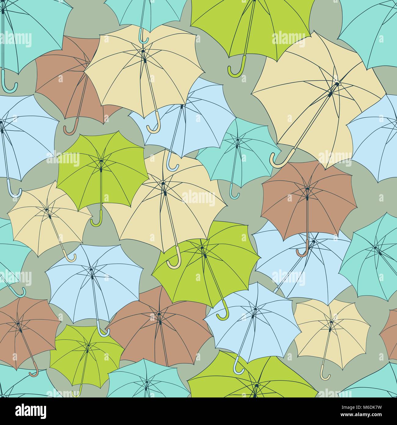 Seamless pattern with cute umbrellas. Vector illustration Stock Vector ...