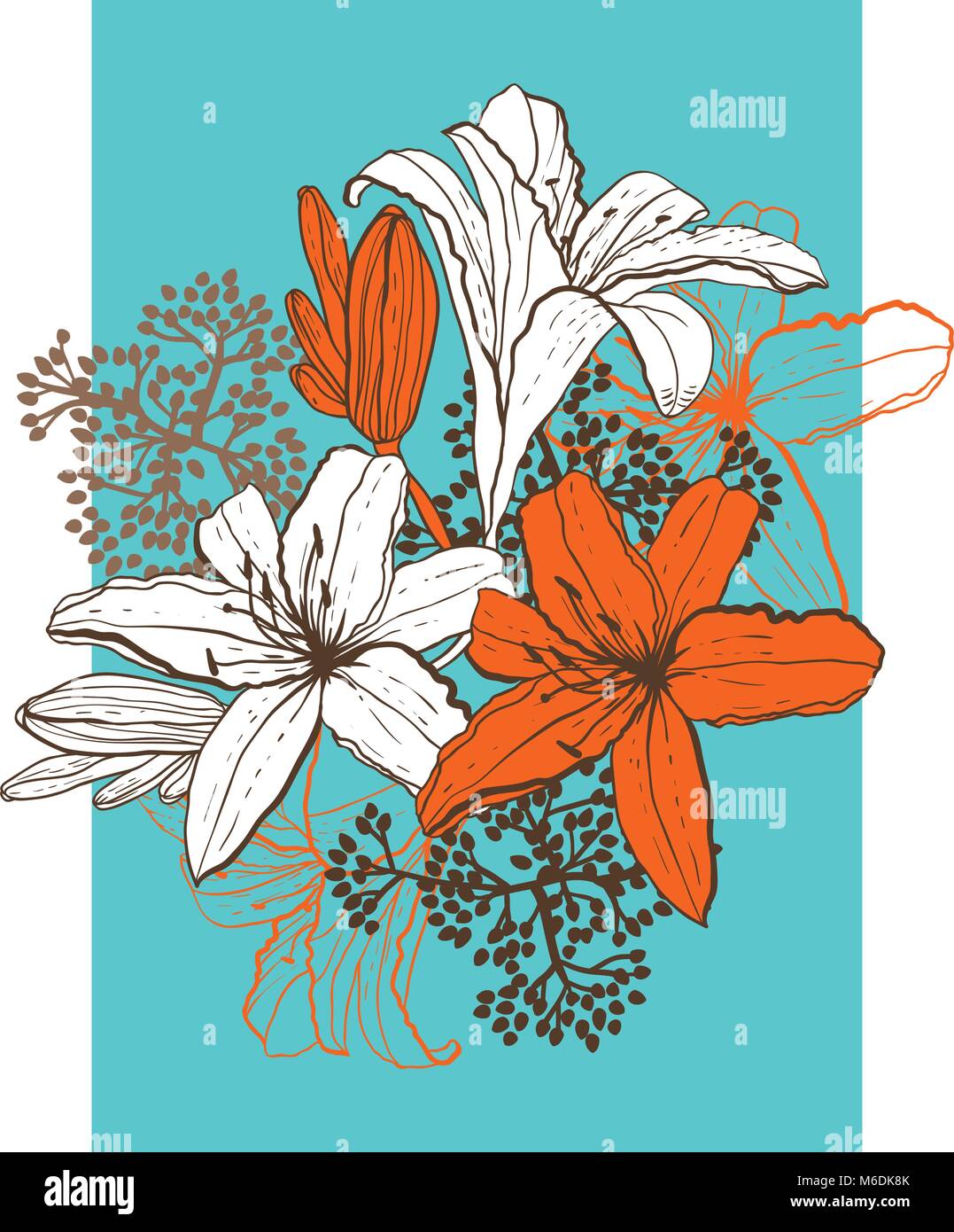 Lily flower abstract vector background, template for you design Stock ...