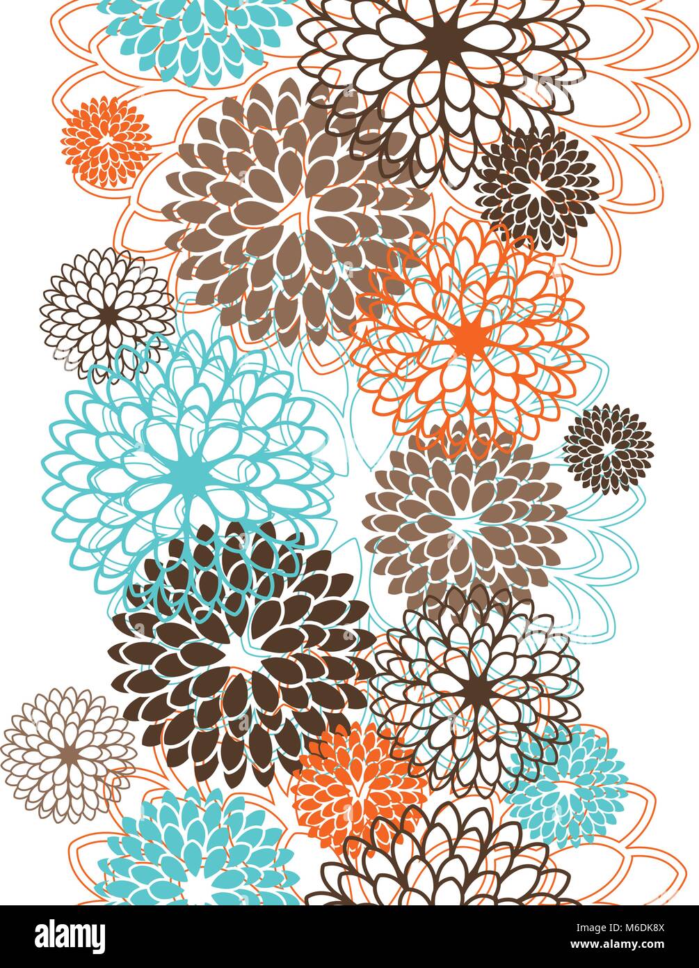 Seamless pattern with abstract flowers. Vector illustration Stock ...