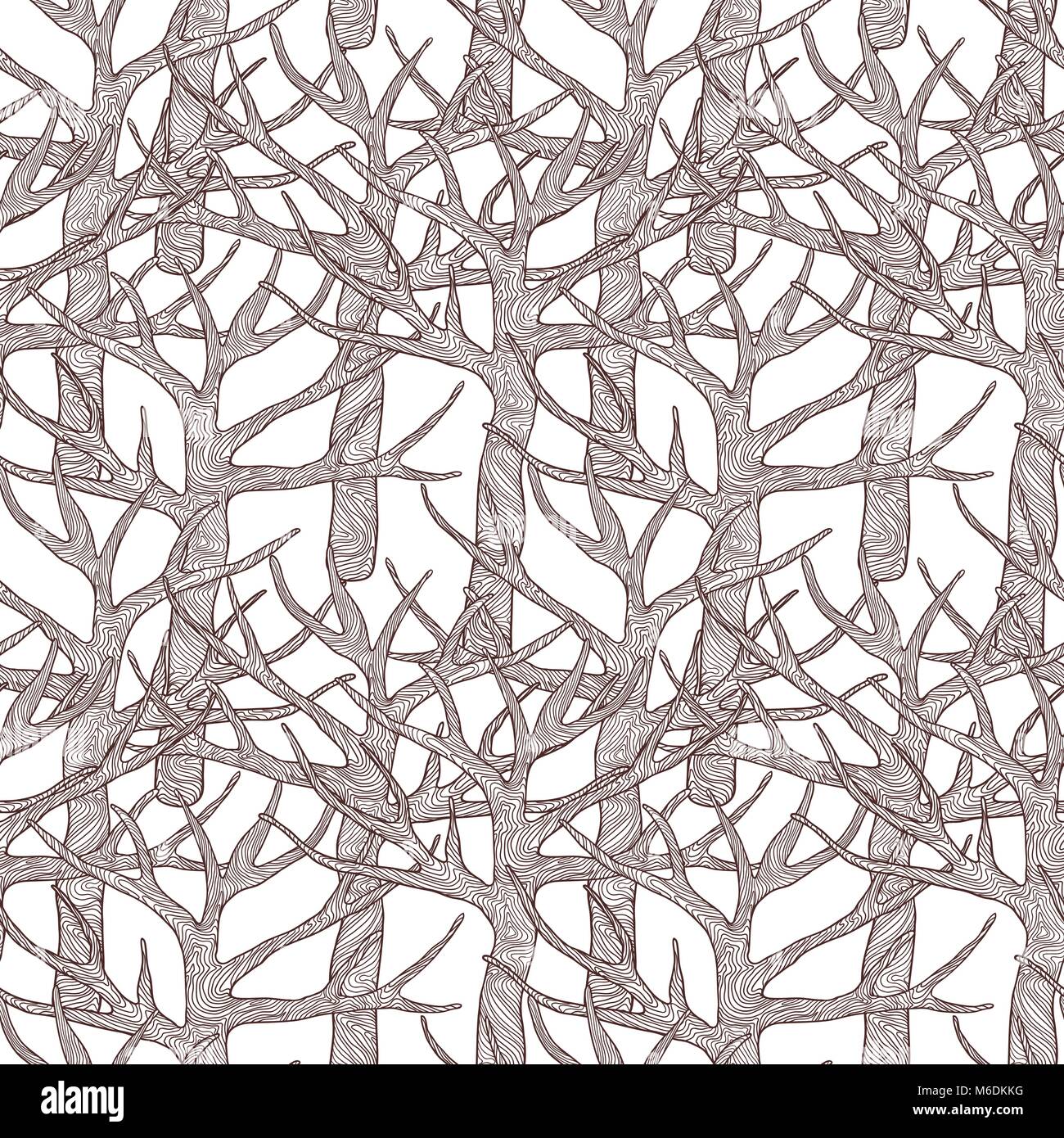 Decorative seamless pattern with trees. Vector illustration Stock ...