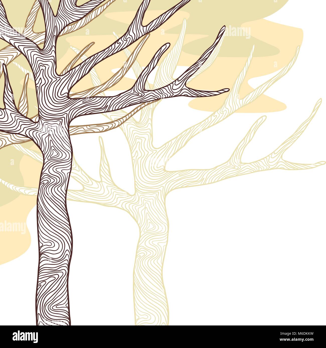 Card design with stylized trees. Vector illustration Stock Vector Image ...