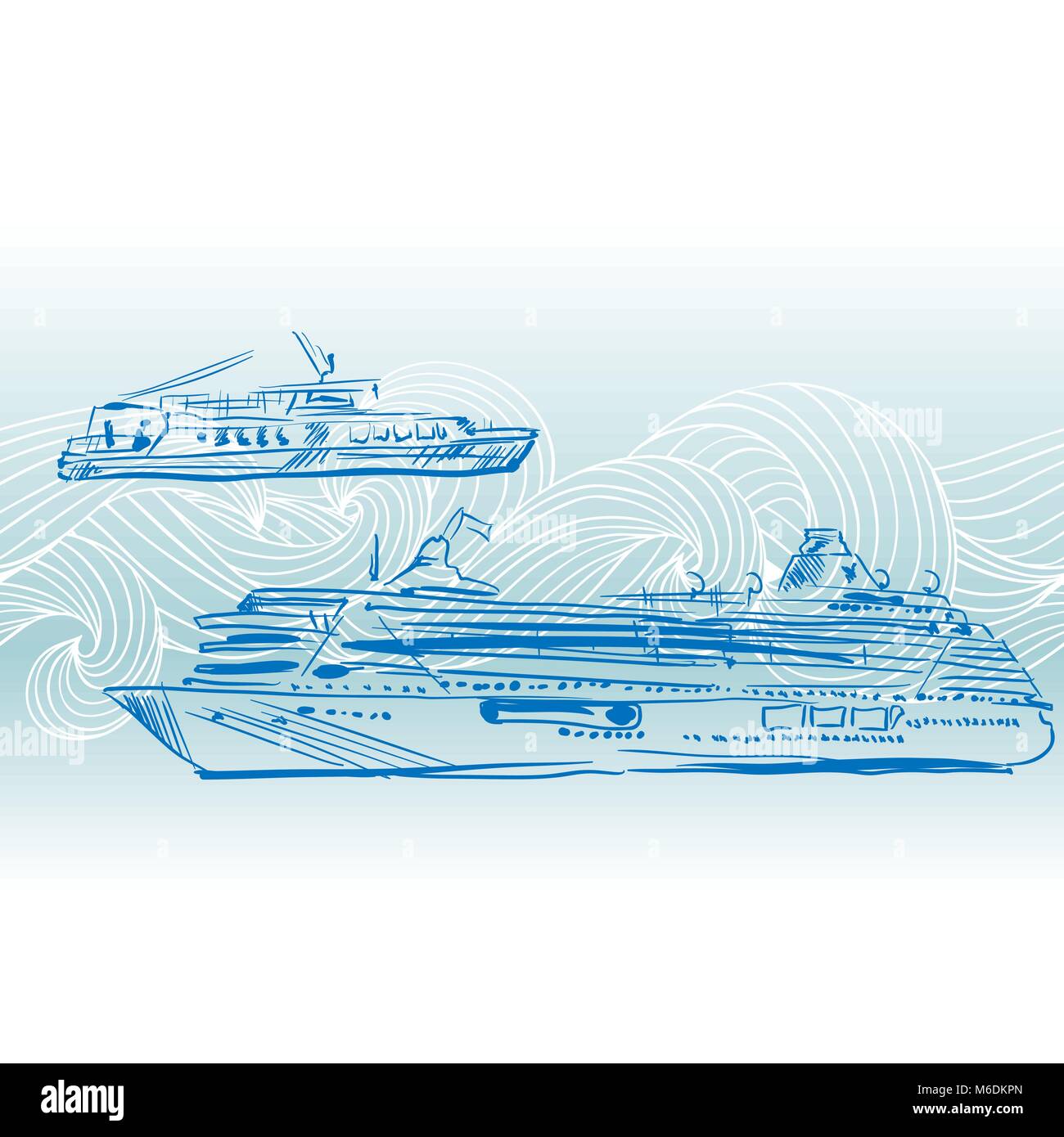 Cruise ships vector background. Engraving Nautical design Stock Vector ...