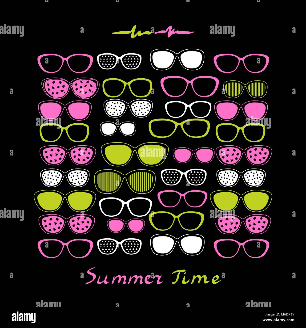 Color glasses and sunglasses on black background Stock Vector Image ...