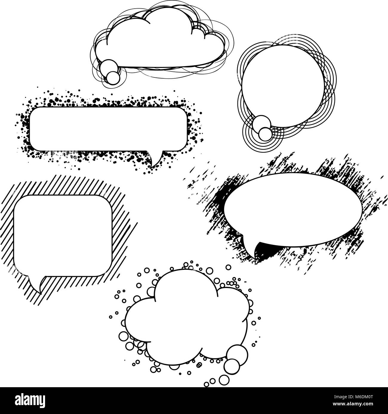 Collection of hand drawn speech bubbles and dialog balloons Stock ...