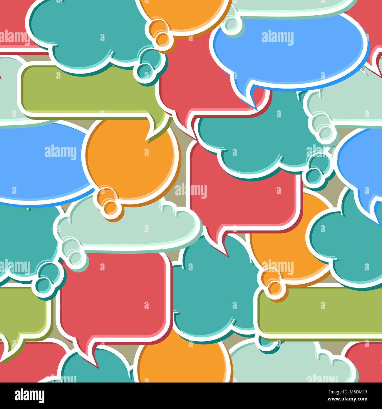Seamless pattern of colorful speech bubbles and dialog balloons Stock ...