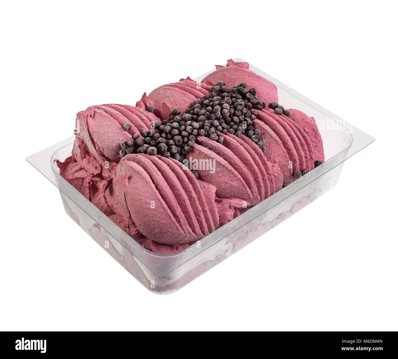 Natural Italian gelato ice cream with blackberries and blueberries ...