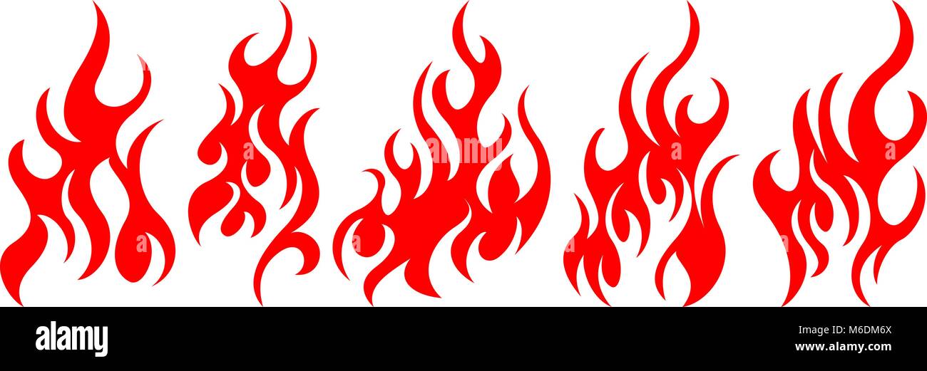 Set of vector fire design elements Stock Vector Image & Art - Alamy