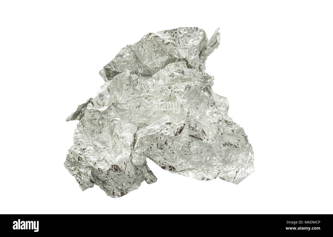 crumpled aluminum foil isolated on white background Stock Photo - Alamy