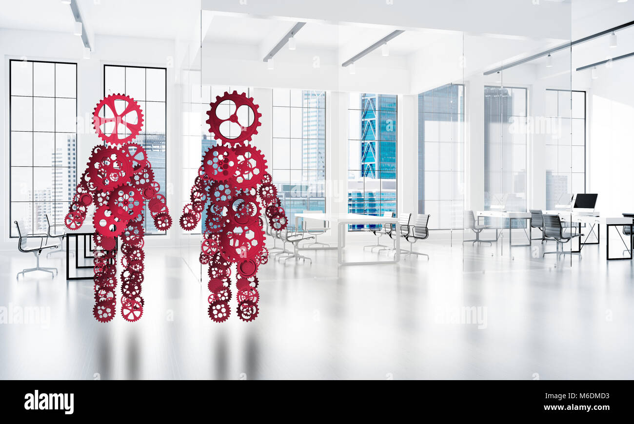 Concept of cooperation or maybe family with two figures presenting ...