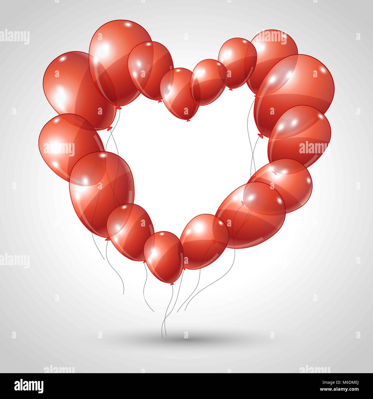 Vector heart made of balloons. Valentine background Stock Vector Image ...