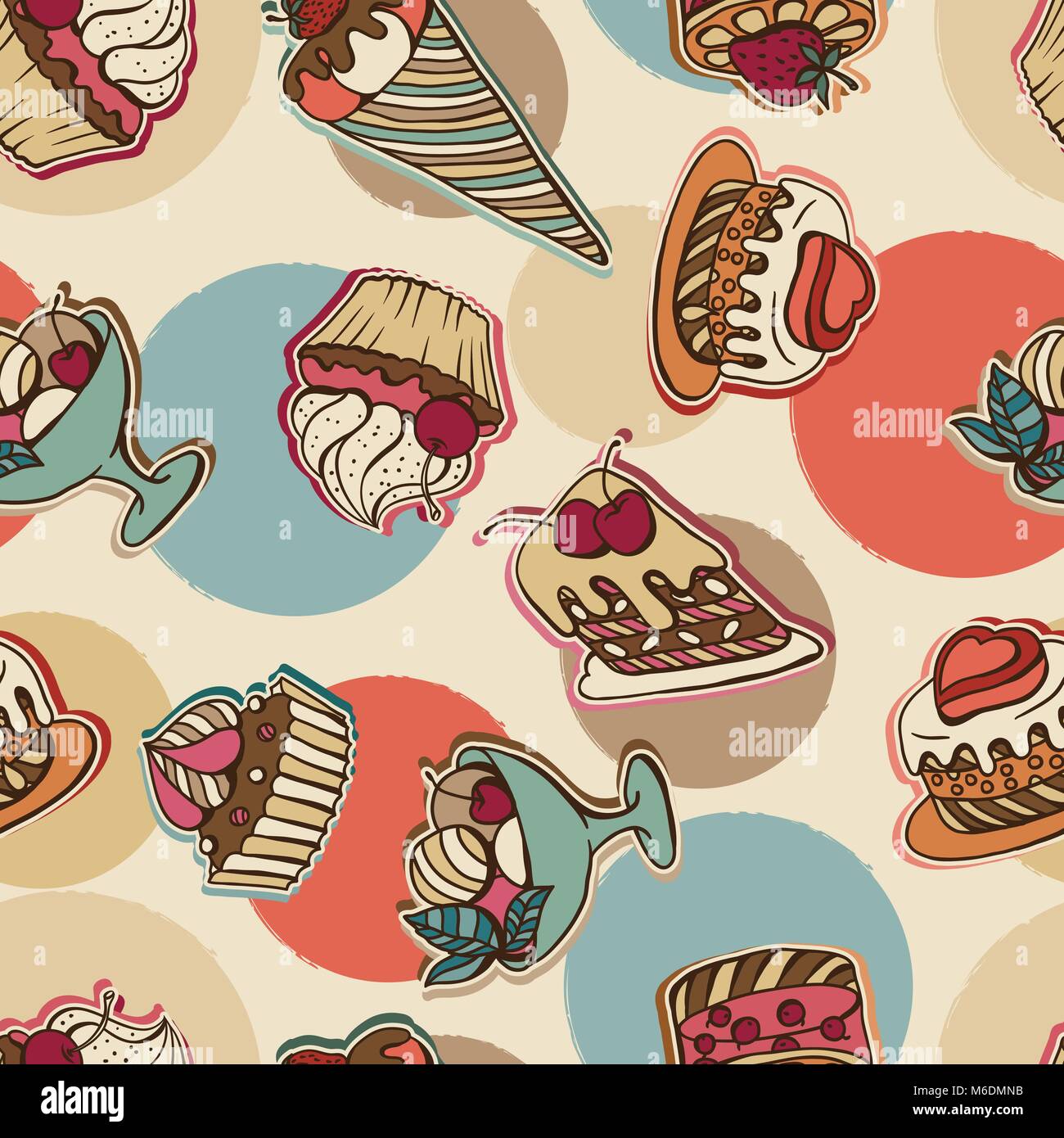 Vector background with cake in retro style Stock Vector Image & Art - Alamy