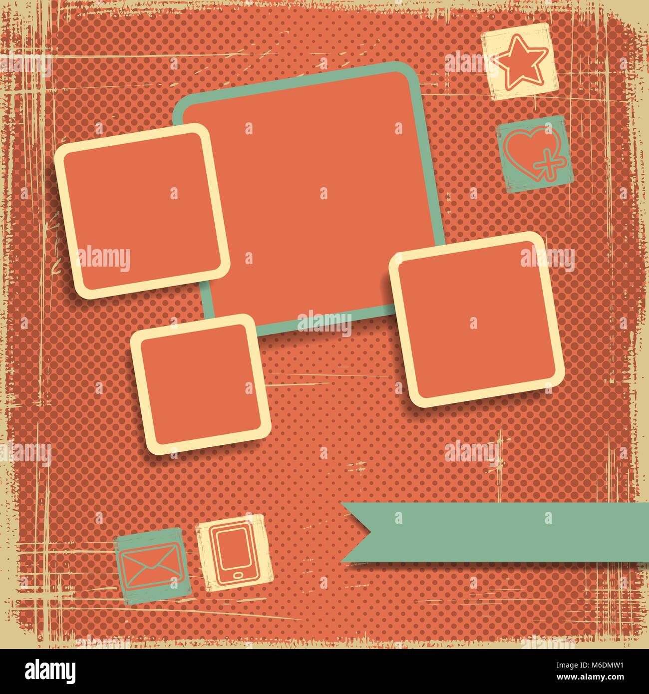 Retro Style Website Template. Vector design frame Stock Vector Image ...