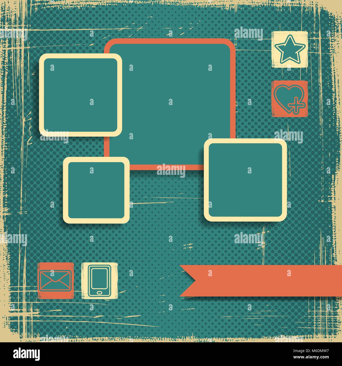 Retro Style Website Template. Vector design frame Stock Vector Image ...