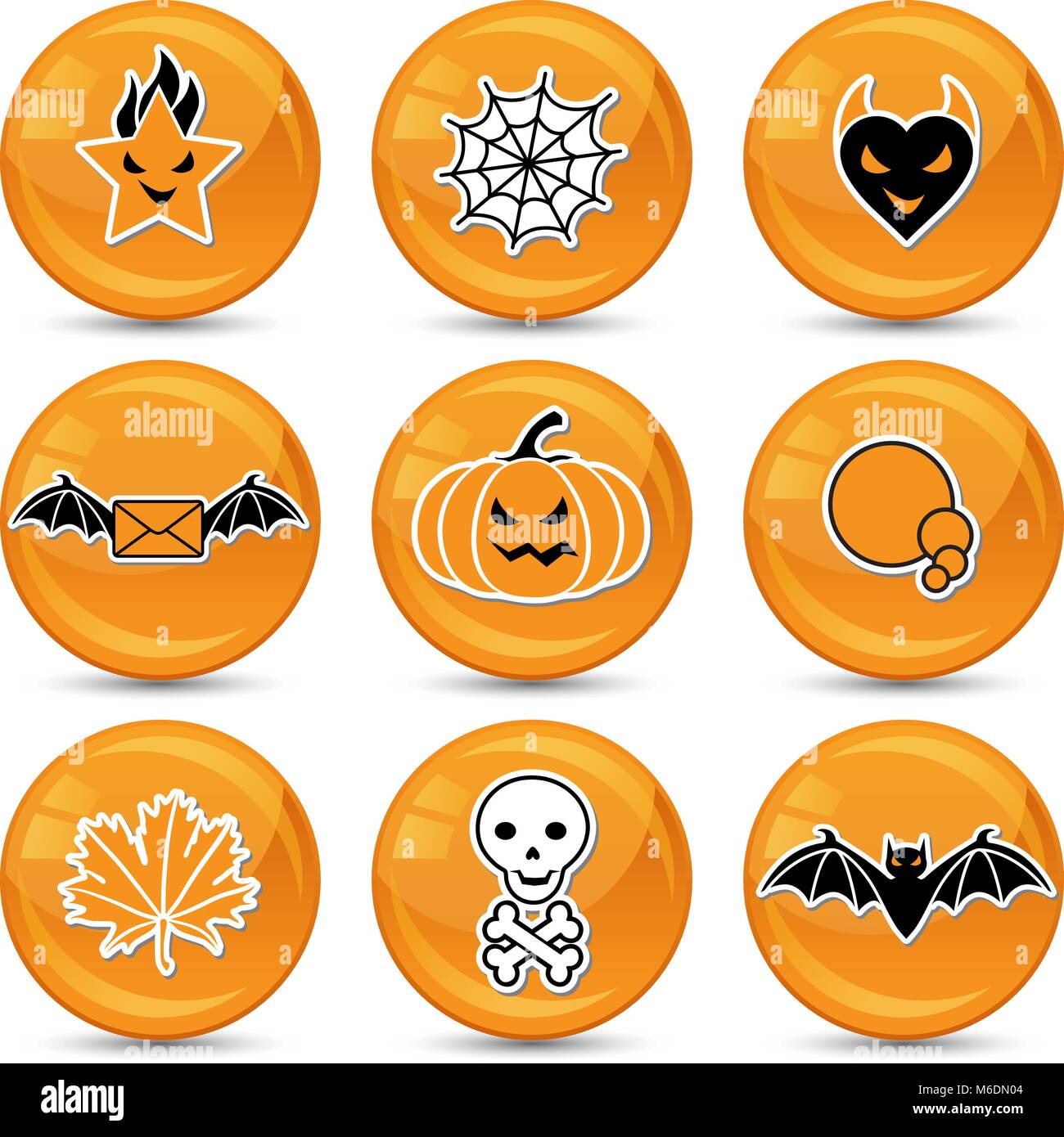 Set of glossy vector Halloween icons for your design Stock Vector Image ...