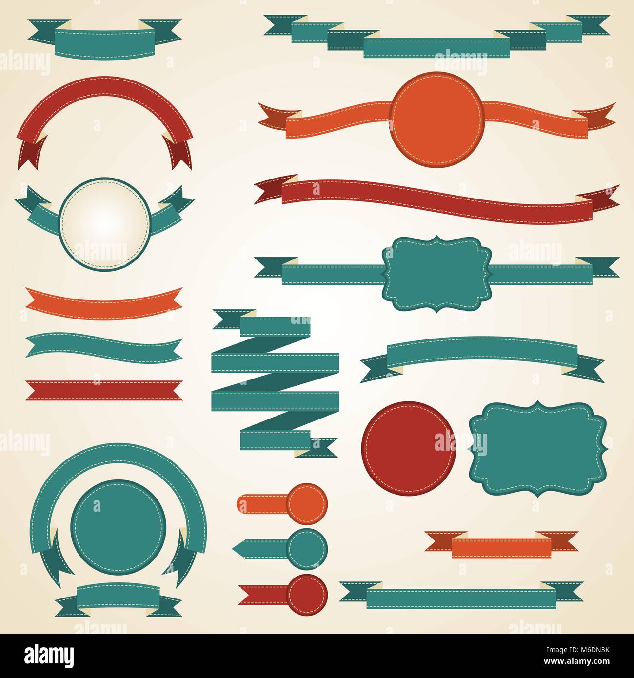 Set of retro ribbons and labels. Vector illustration Stock Vector Image ...