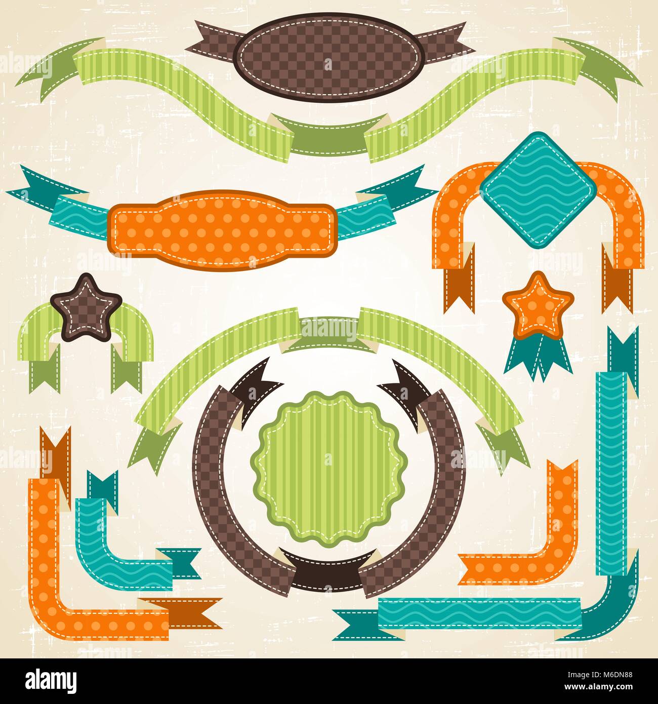 Set of retro ribbons and labels. Vector illustration Stock Vector Image ...