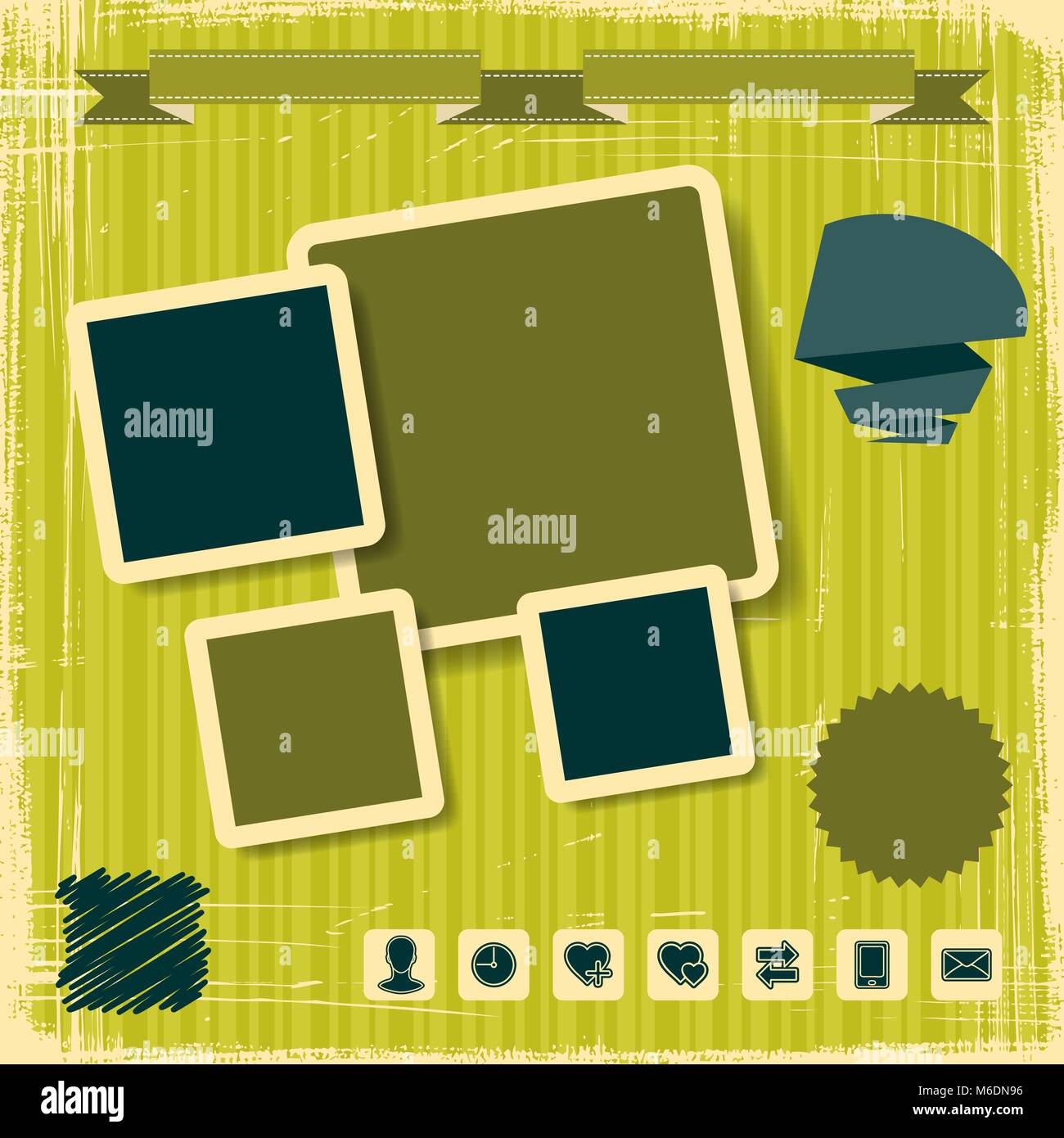 Retro Style Website Template. Vector design frame Stock Vector Image ...