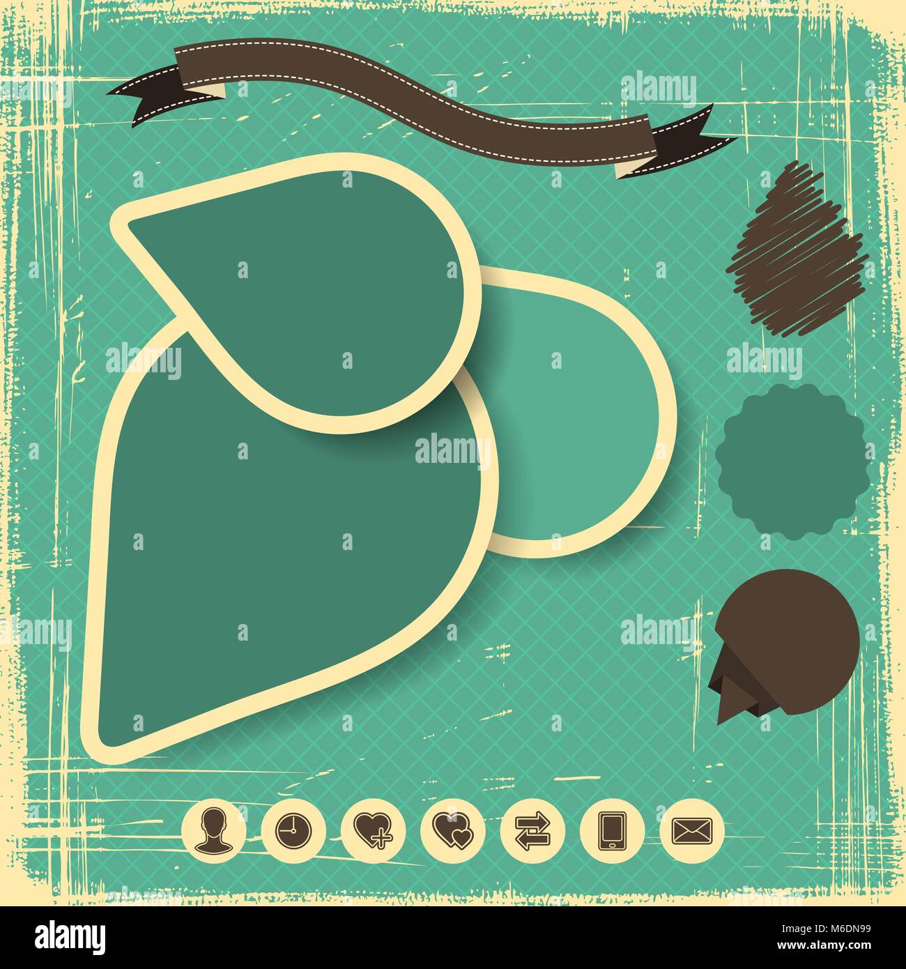 Retro Style Website Template. Vector design frame Stock Vector Image ...