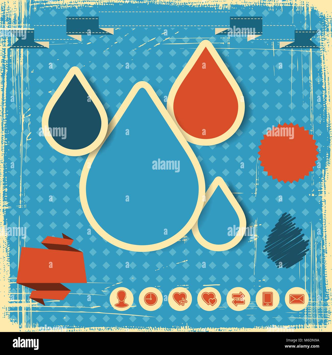 Retro Style Website Template. Vector design frame Stock Vector Image ...