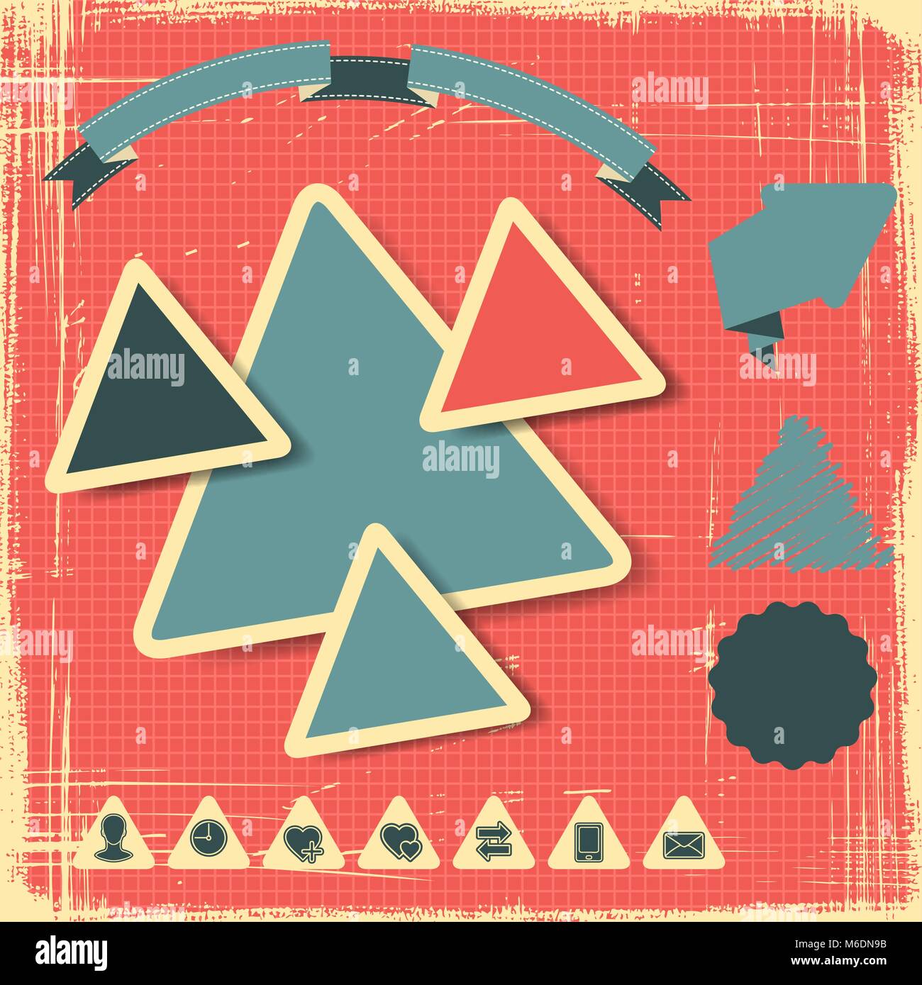 Retro Style Website Template. Vector design frame Stock Vector Image ...