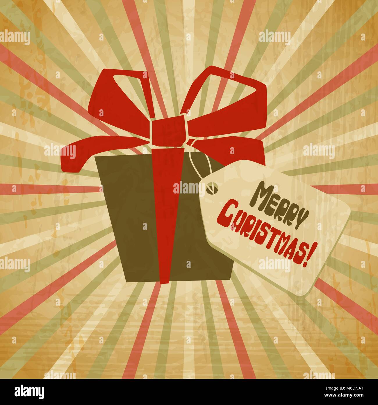 Vector vintage Christmas background in retro style Stock Vector Image ...