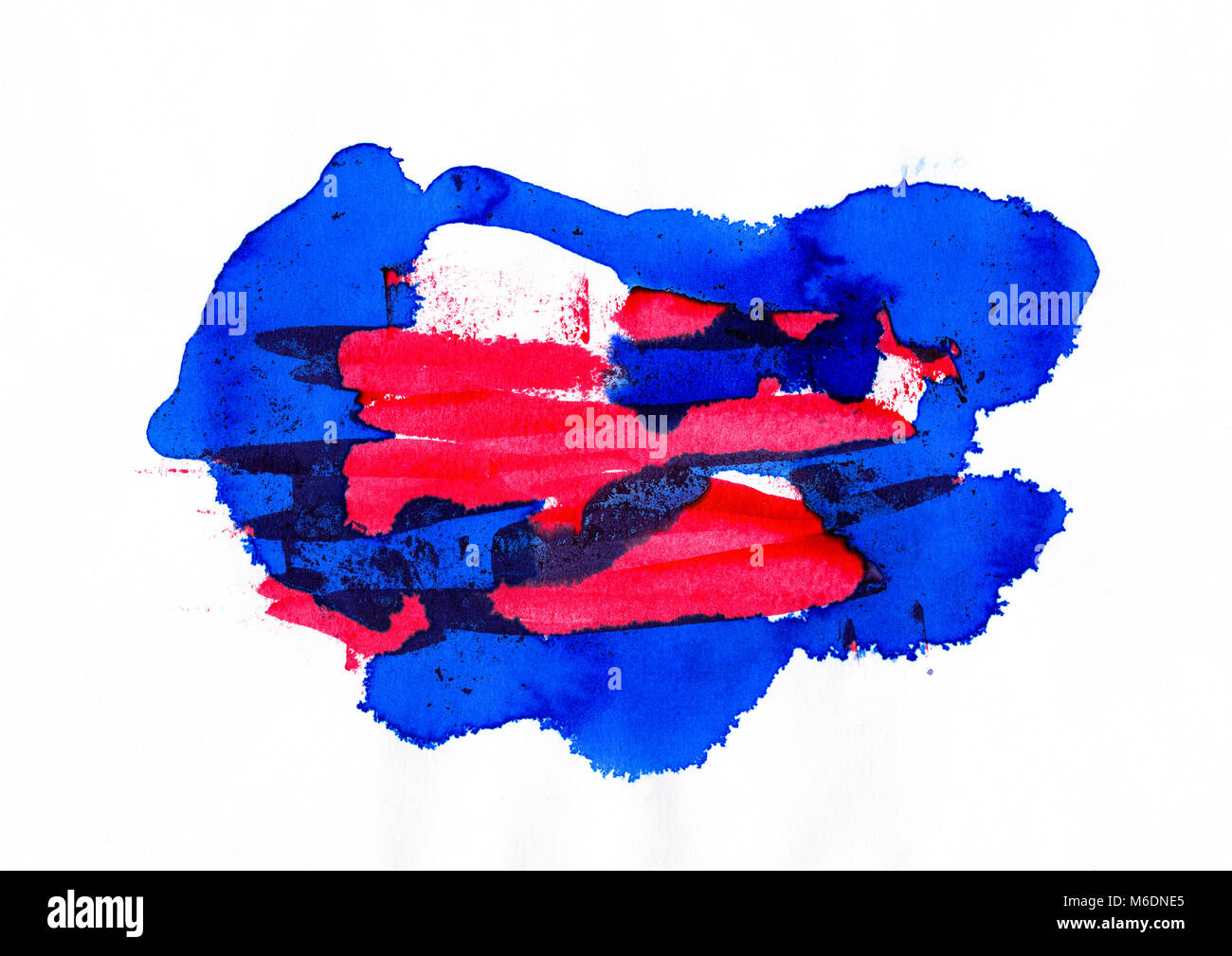 red and blue acrylic and watercolor painting art, abstract background ...