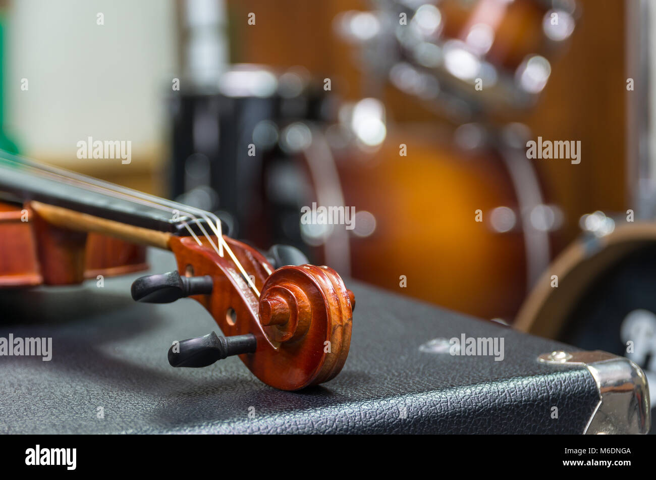 Closeup Violin orchestra musical instruments Stock Photo - Alamy