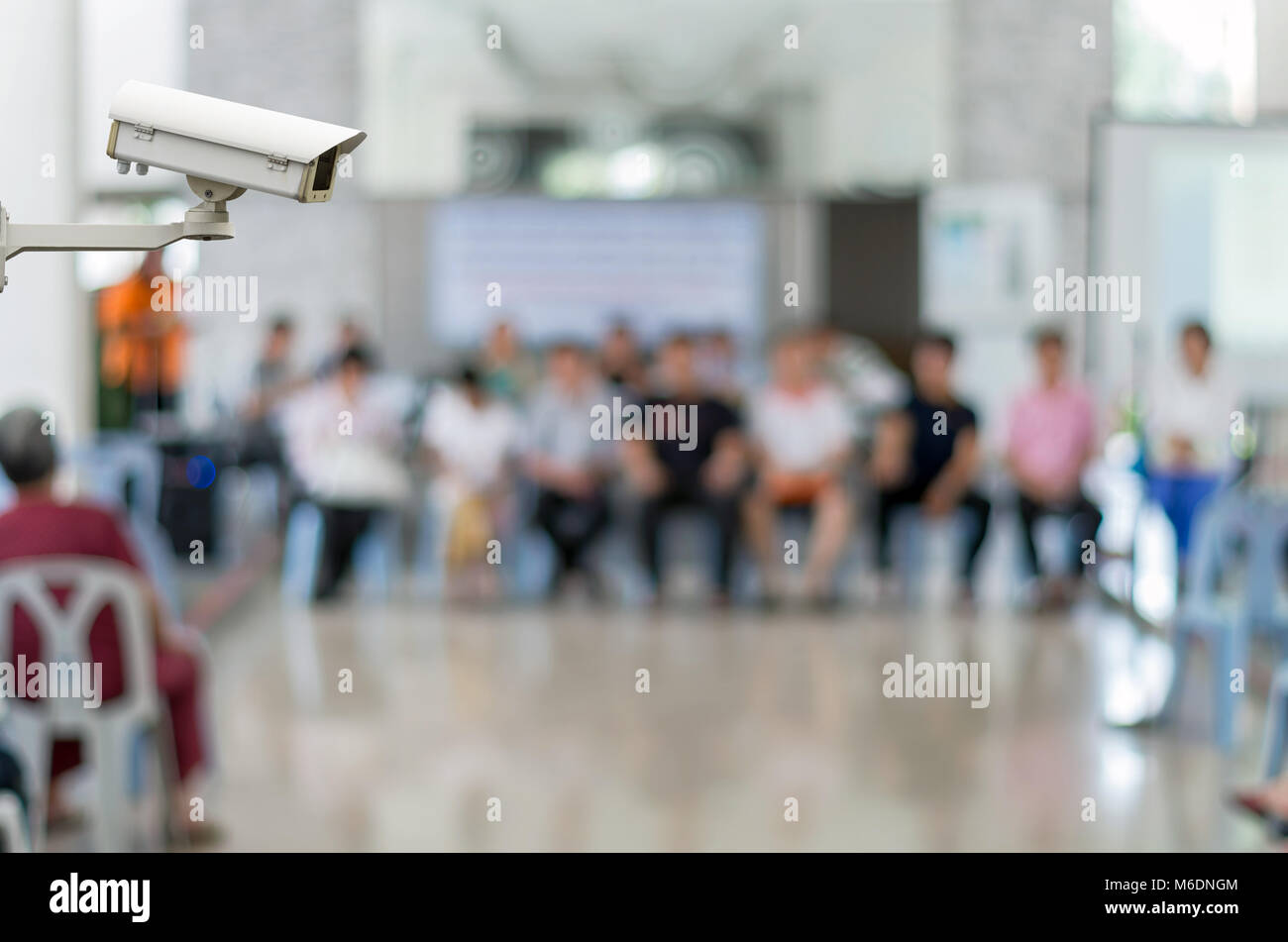 CCTV security camera on monitor the Meeting Blurred background at ...