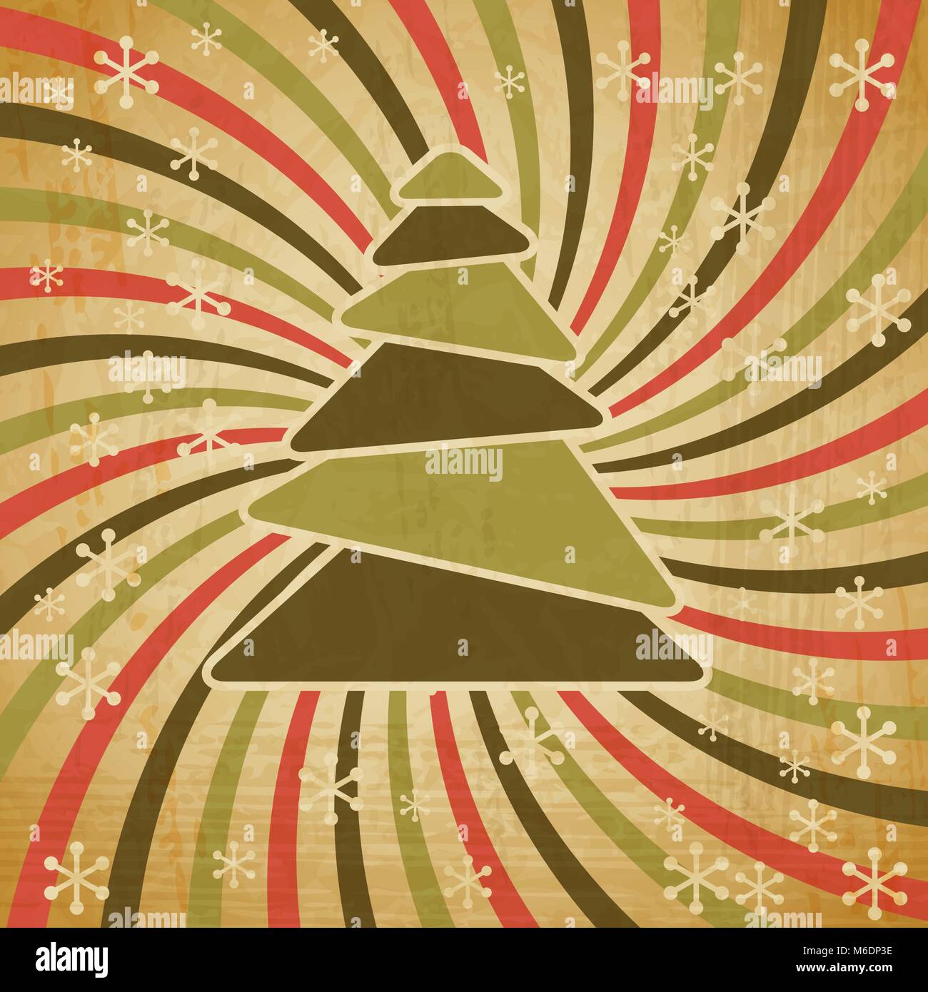 Vector vintage Christmas background in retro style Stock Vector Image ...
