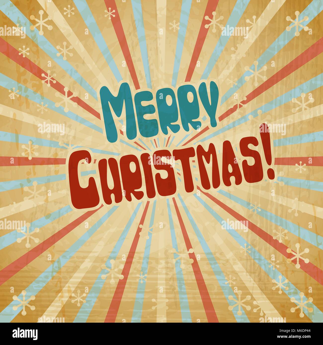 Vector vintage Christmas background in retro style Stock Vector Image ...