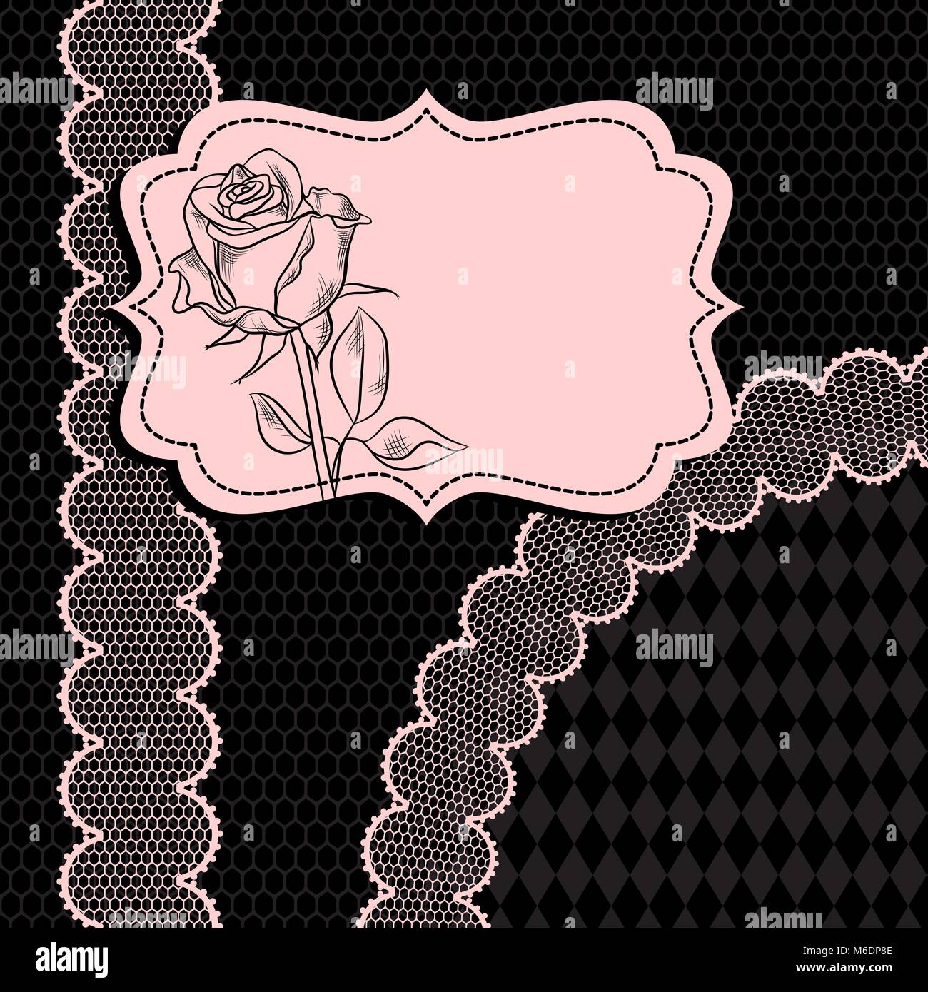 Vintage lace frame, ornamental flowers. Vector texture Stock Vector ...