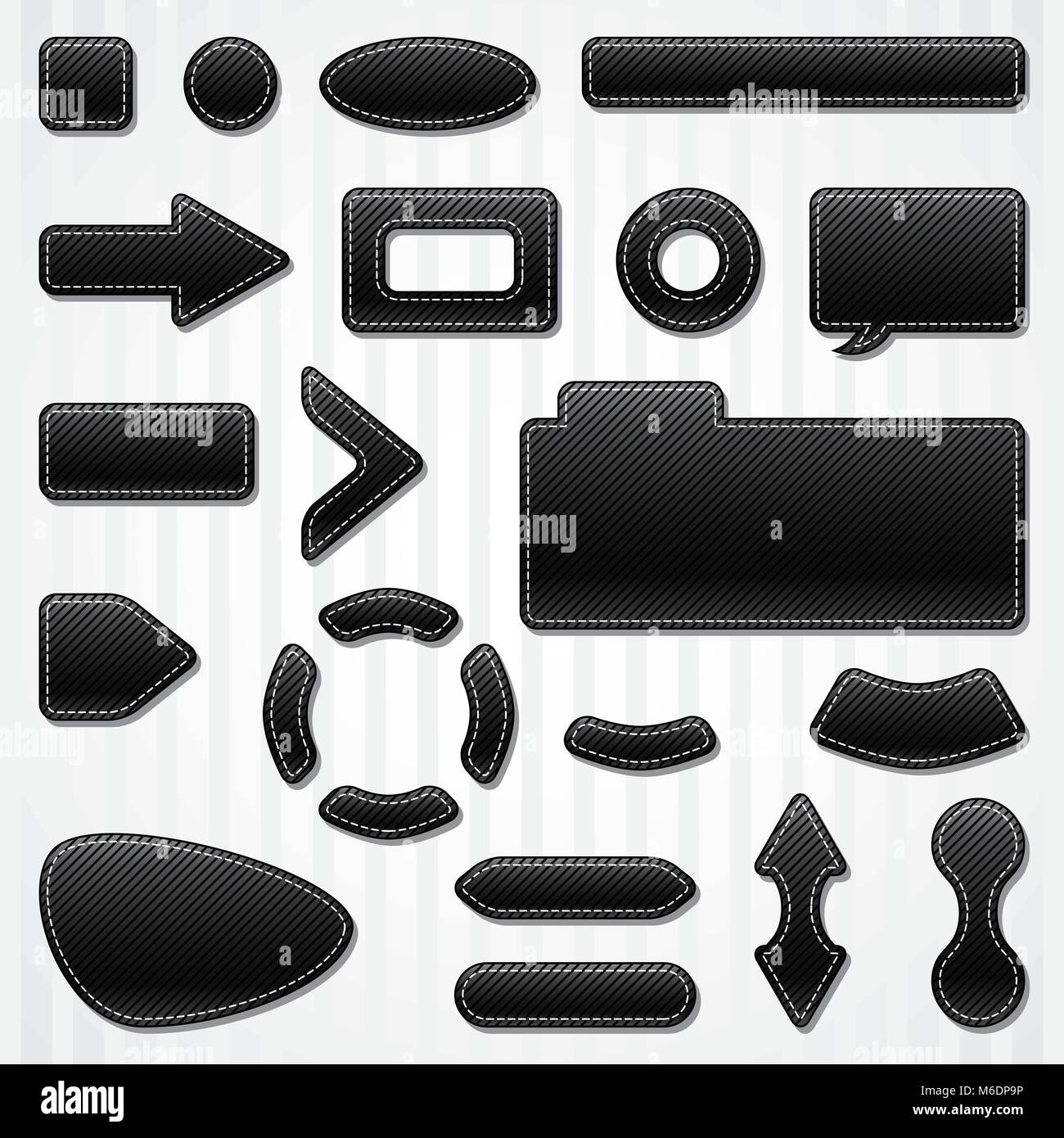 Set of icons, buttons and menus for websites in black Stock Vector ...