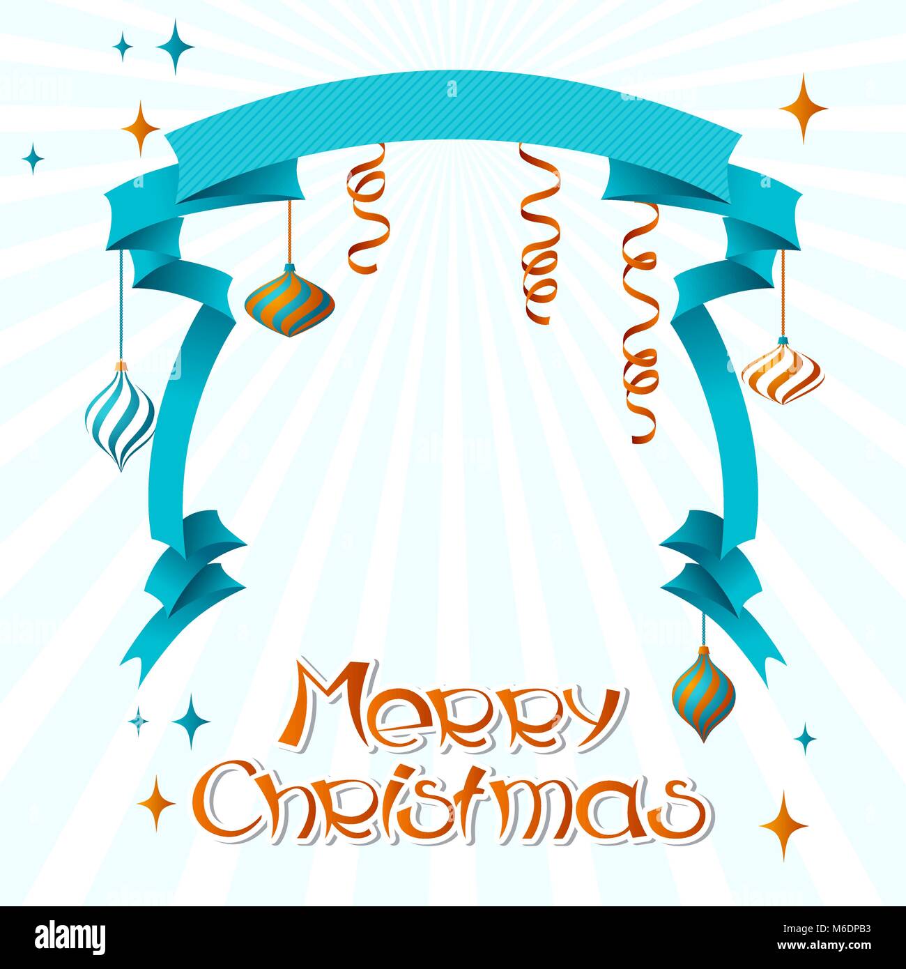 Vector Merry Christmas background in retro style Stock Vector Image ...