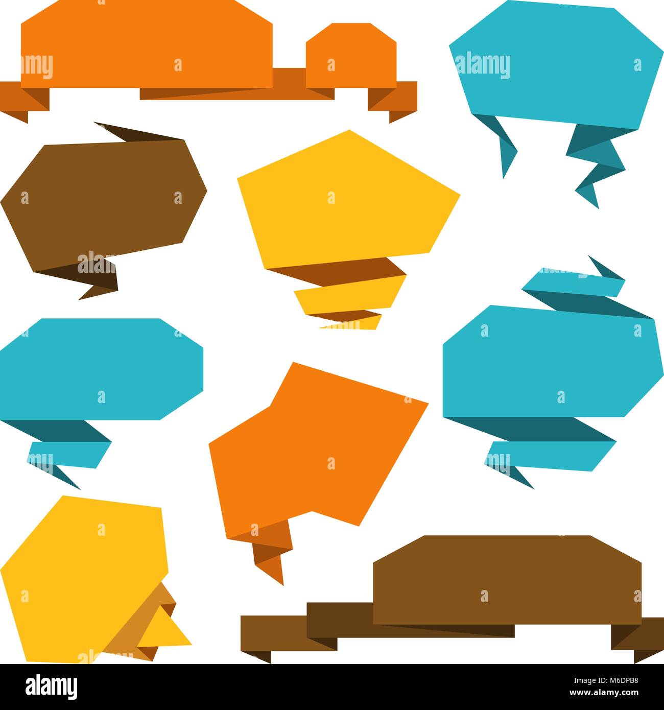 Set of abstract origami speech bubble vector background Stock Vector ...