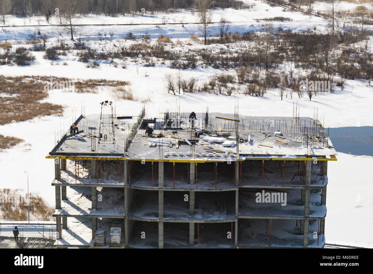 Residential building construction top view construction repair Stock ...