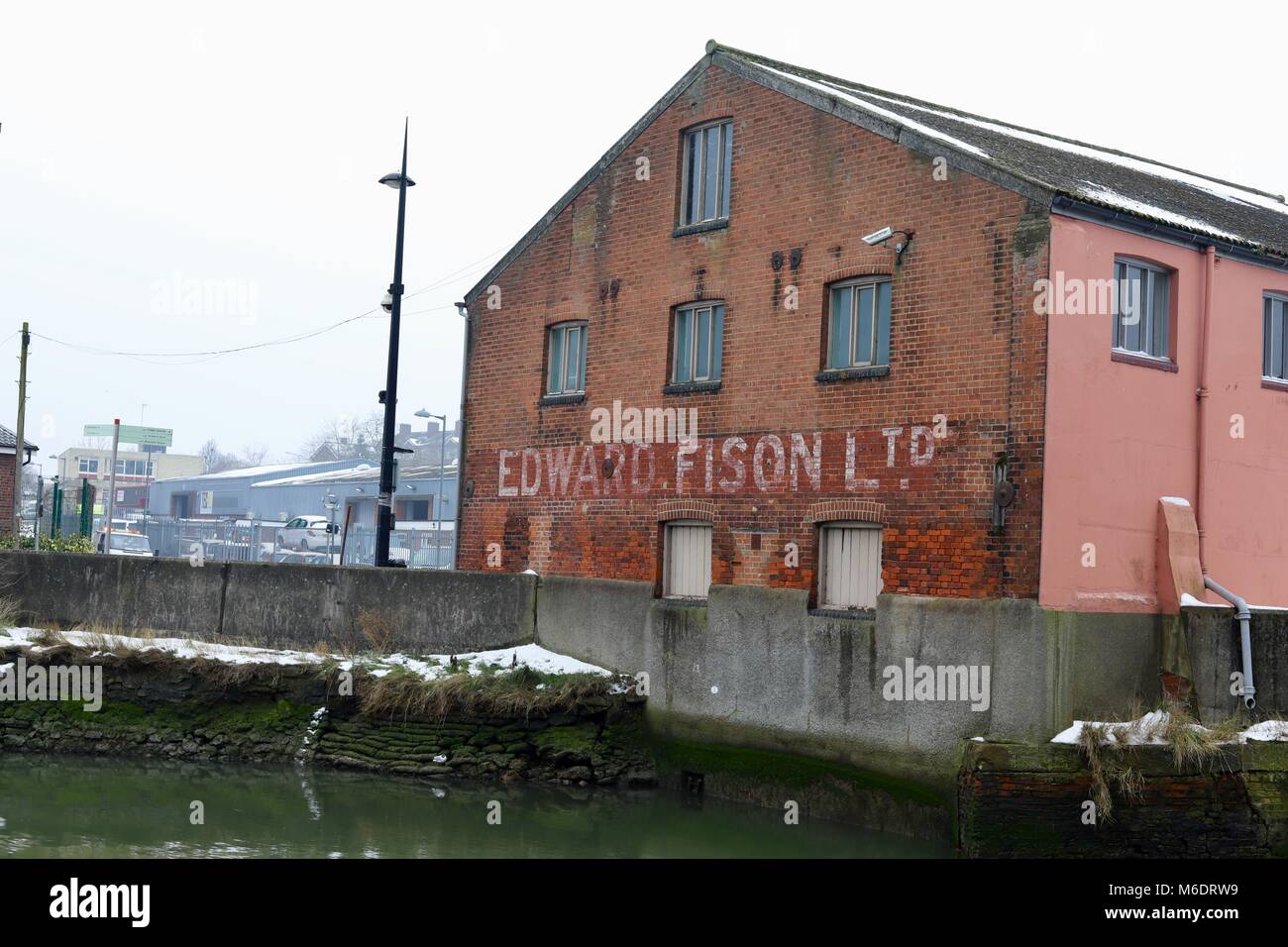 Edward Fison Ltd building on the waterfront in Ipswich, Suffolk. March ...