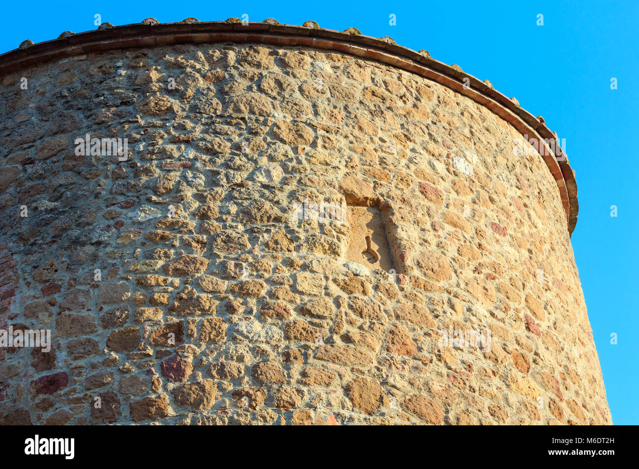 Fortification tower wall in Pienza italian medieval village, UNESCO ...
