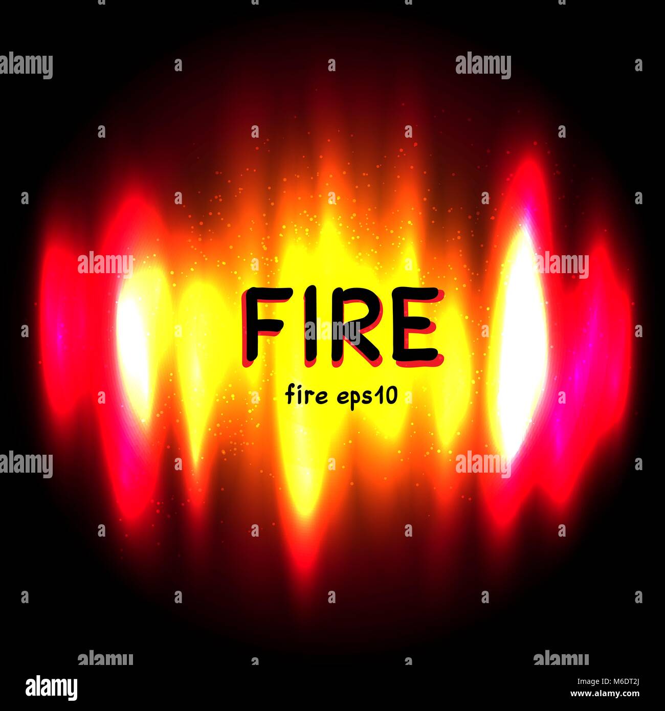 Fire blurred radiance with text message on dark black background. Burn ...