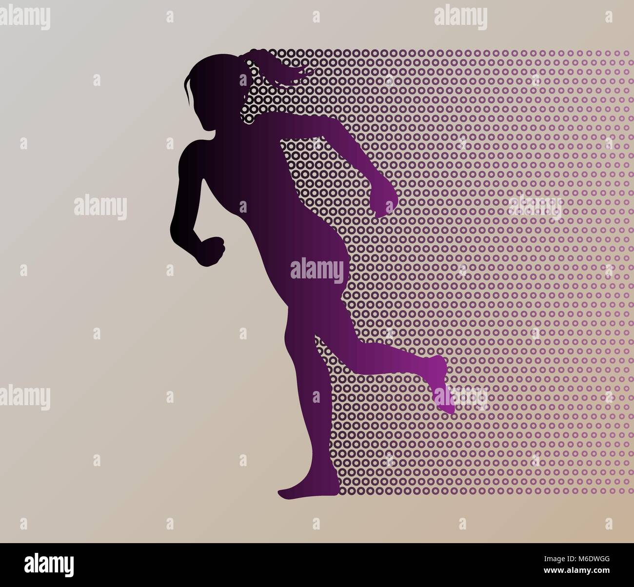 Colored silhouette of a running gir. Run, sport, active people. 10eps ...