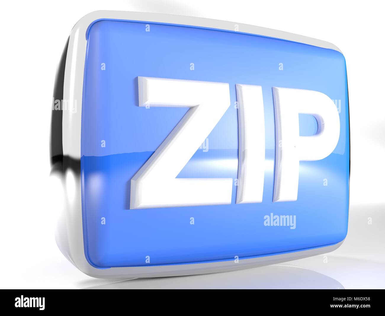 ZIP blue box icon - 3D rendering Stock Photo - Alamy