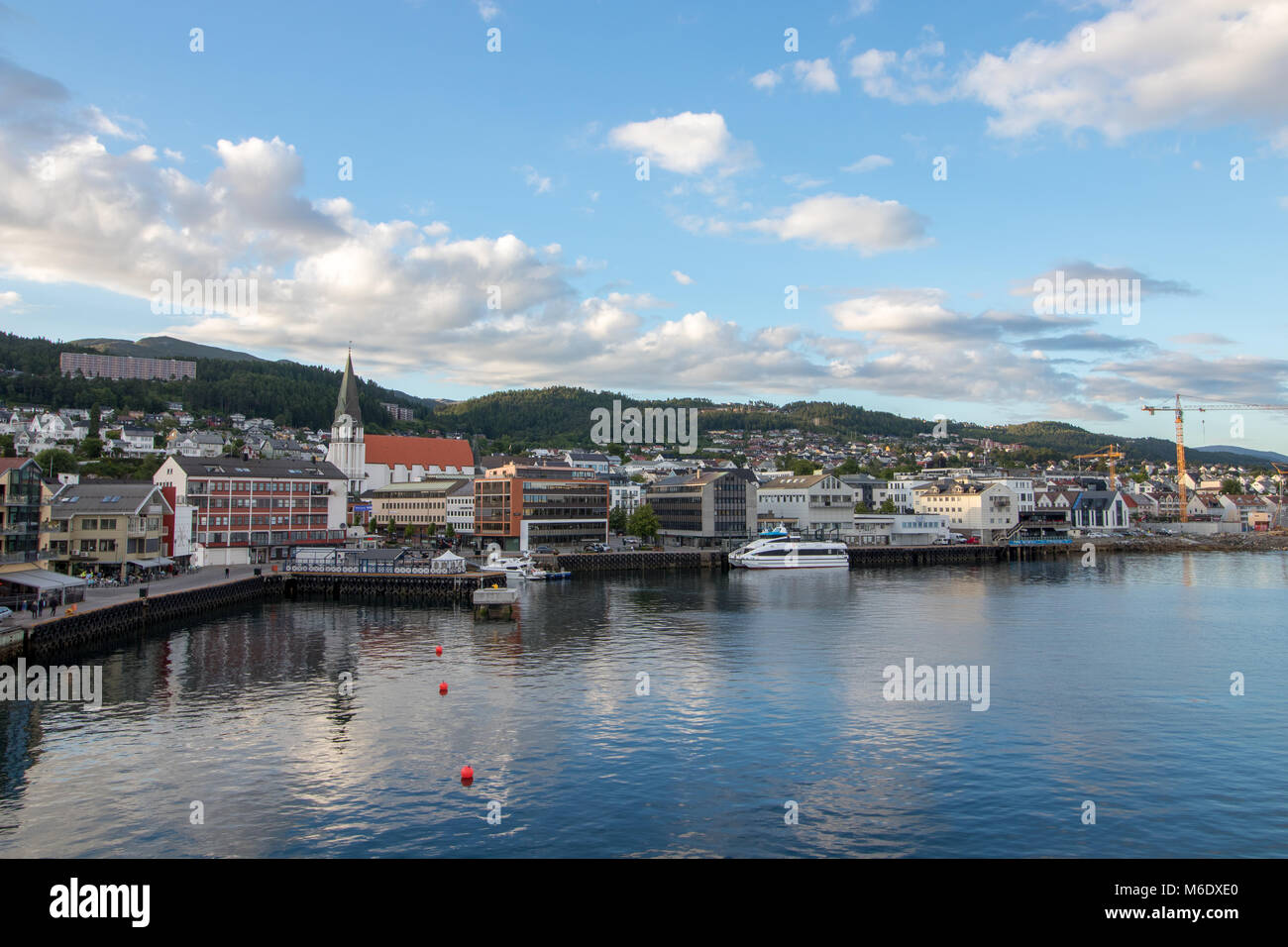 Seaside view of Molde, Norway. Molde is a city and municipality in Møre ...