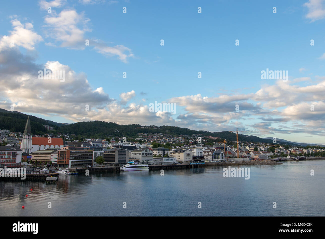 Seaside view of Molde, Norway. Molde is a city and municipality in Møre ...