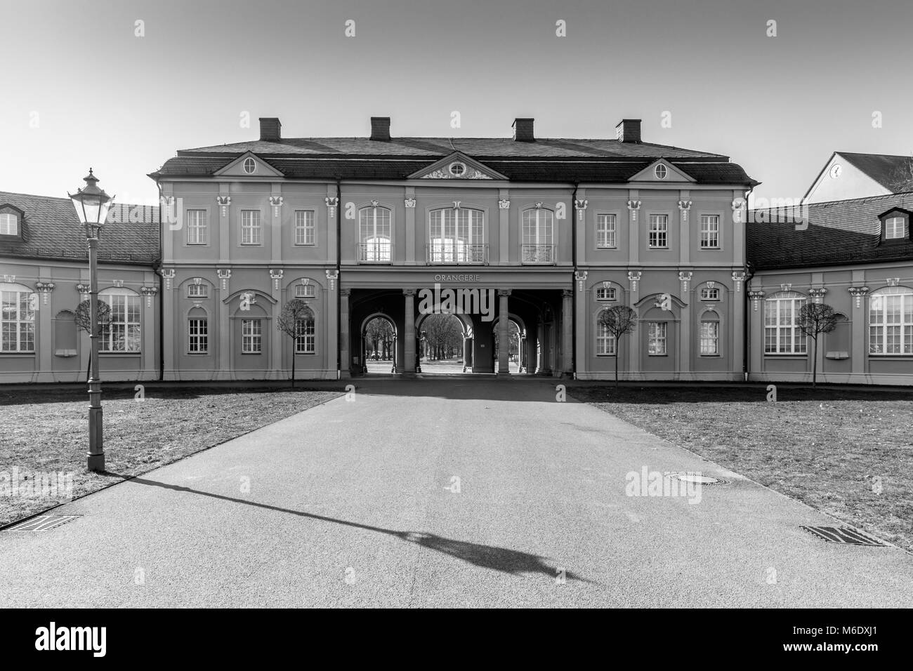 Gera, Germany - March 1,2018: View of the orangery in Gera. The ...