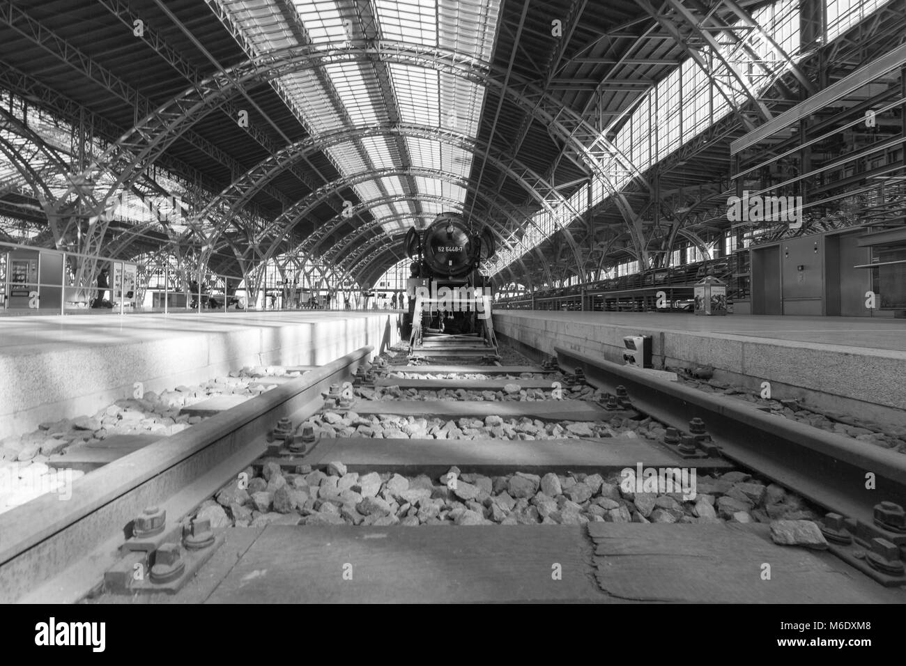 Leipzig, Germany - 1 March 2018: Steam locomotive 52 5448 7 of the ...