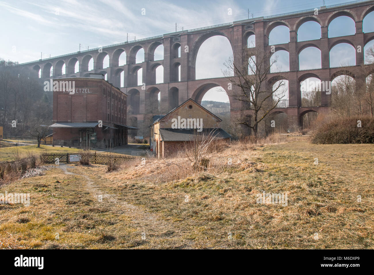 View to Goeltzsch Viaduct railway bridge in Saxony, Germany - World's ...