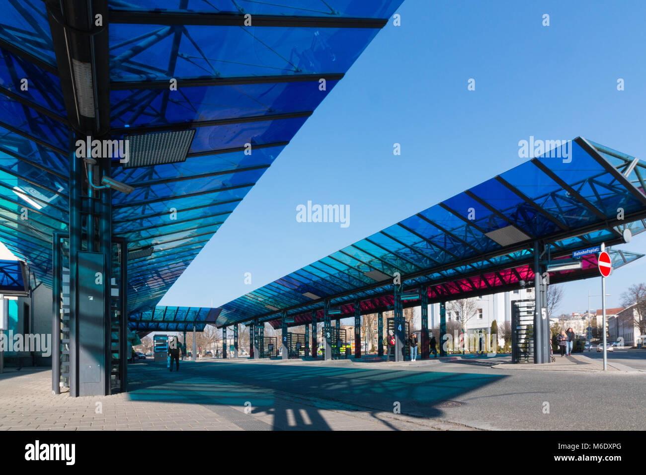 Gera, Germany - March 1,2018: View of the bus station Gera with ...