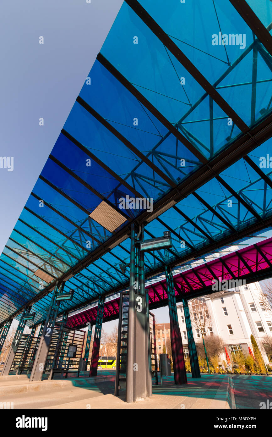 Gera, Germany - March 1,2018: View of the bus station Gera with ...