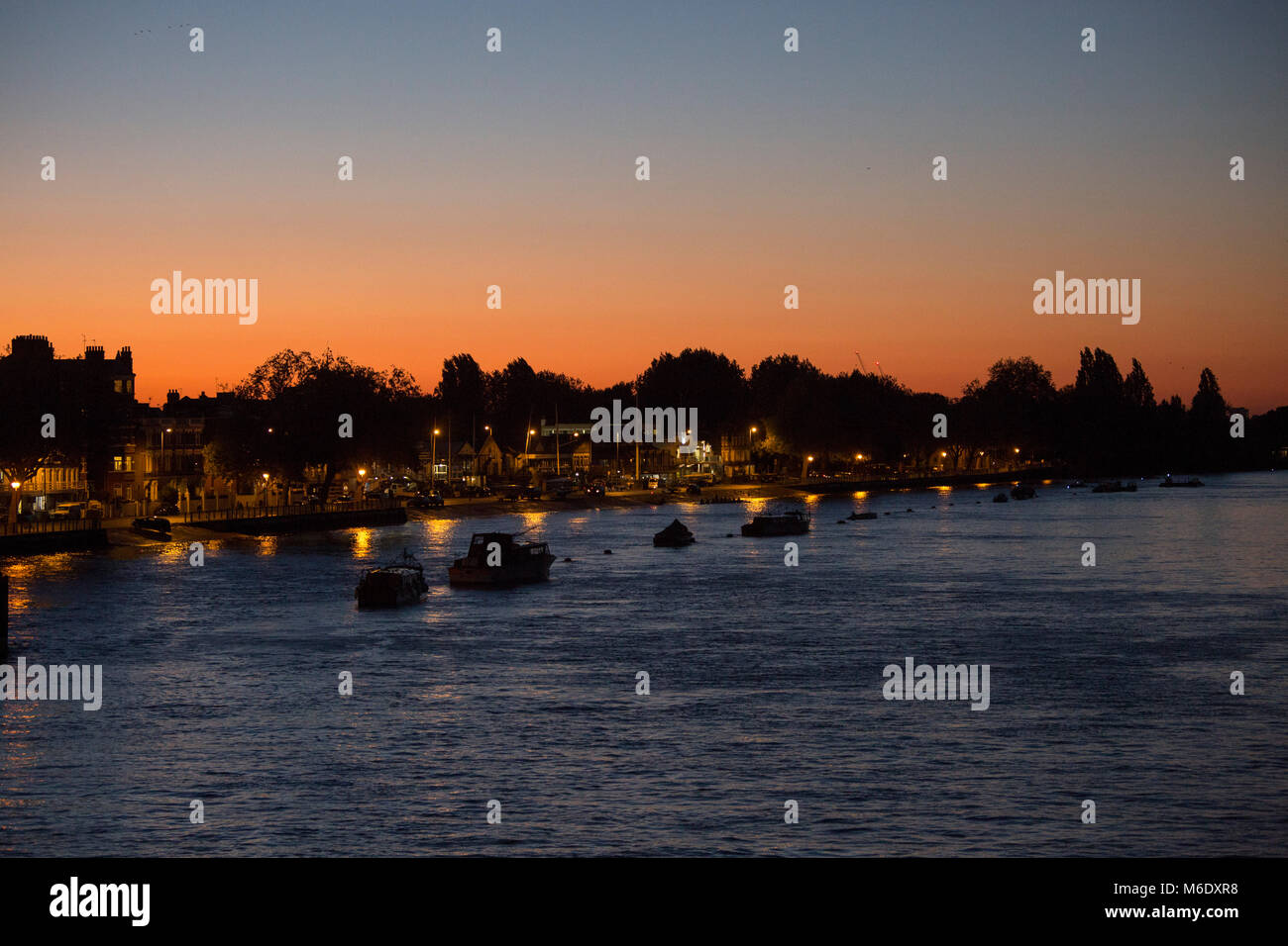 The Thames at putney at sunset Stock Photo - Alamy