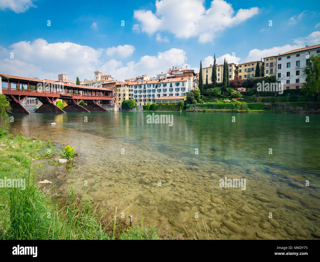 The Old Bridge also called the Bassano Bridge or Bridge of the Alpini ...