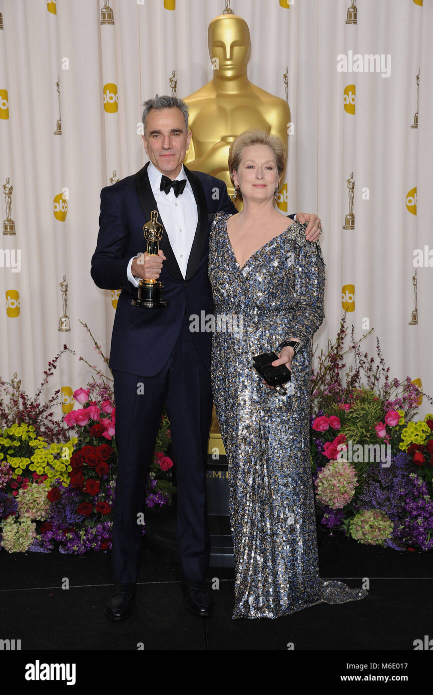 Merryl Streep and Daniel Day Lewis 249 Press Room at the 85th Academy ...